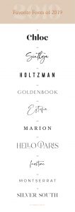 My Favorite Fonts of 2019 - sonrisastudio.com