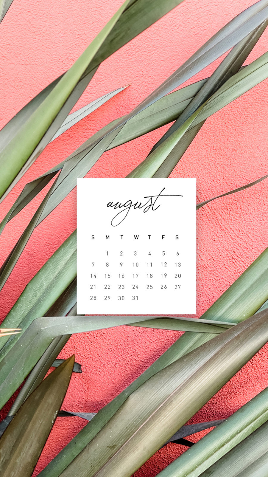 August Calendar Wallpaper - sonrisastudio.com
