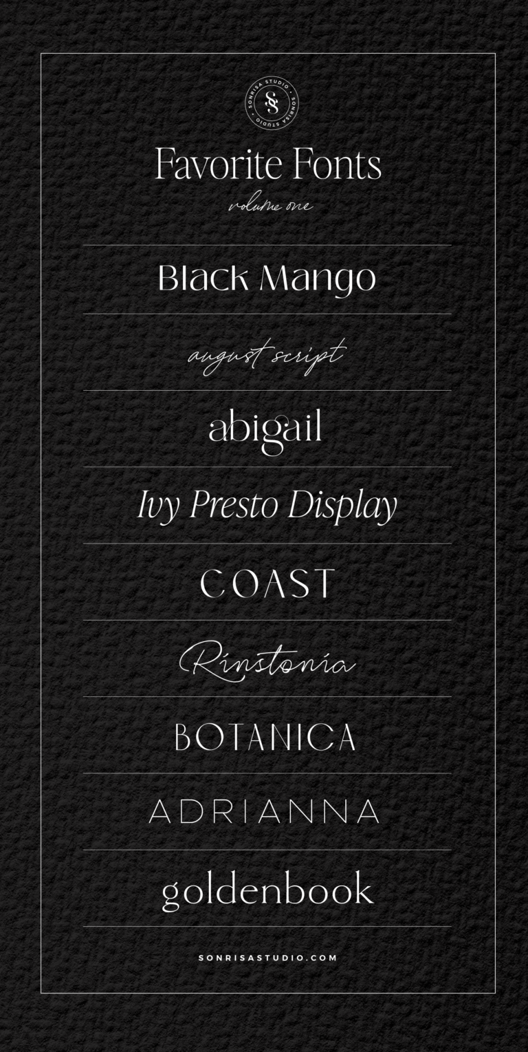 Favorite Fonts - Volume One - sonrisastudio.com